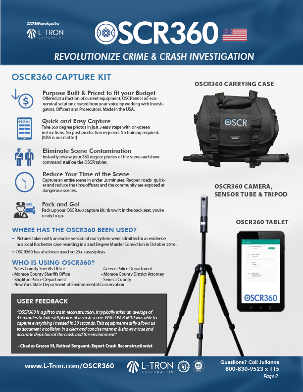[Overview] OSCR360 Fact Sheet for Crime & Crash Scenes
