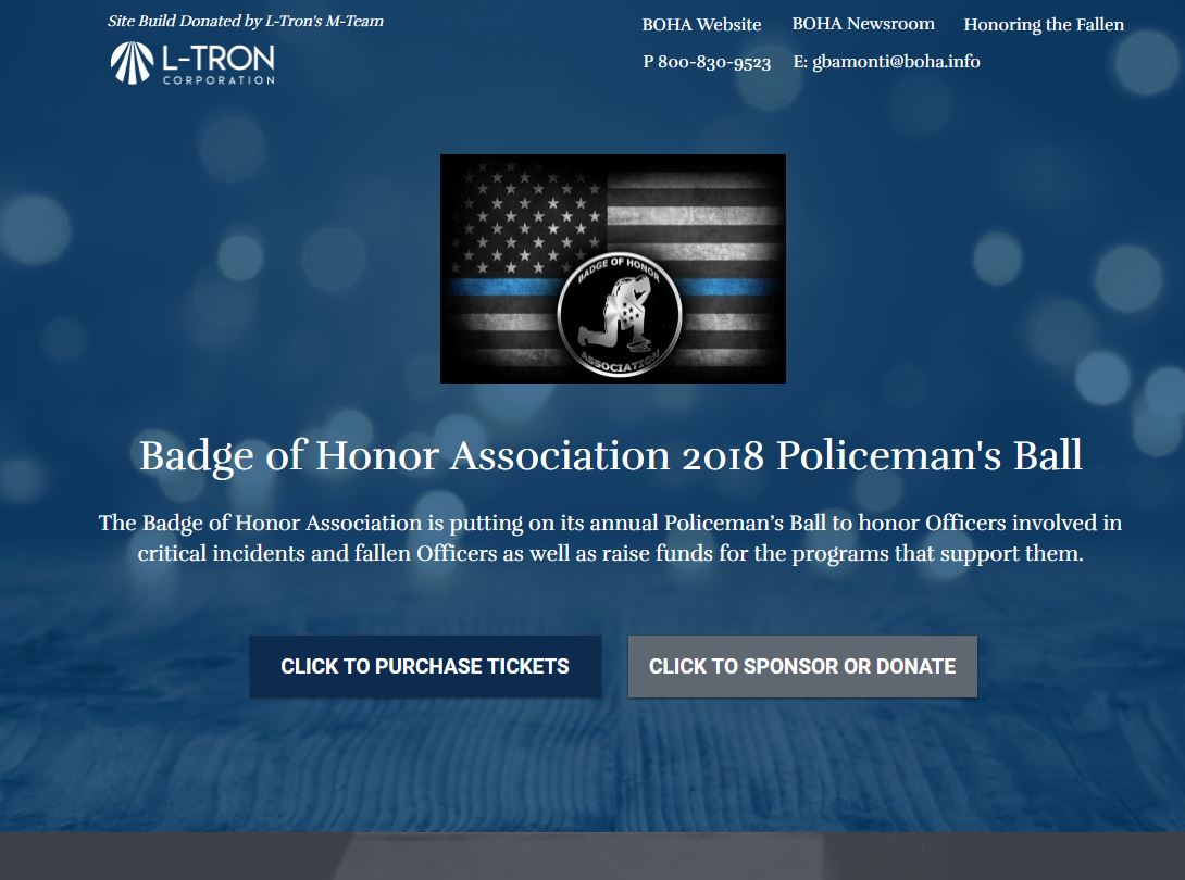 L-Tron Collaborates with BOHA on Police Officers Ball Website