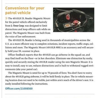 L-Tron | 4910LR DL Reader Magnetic Mount feat. in LEPN Magazine