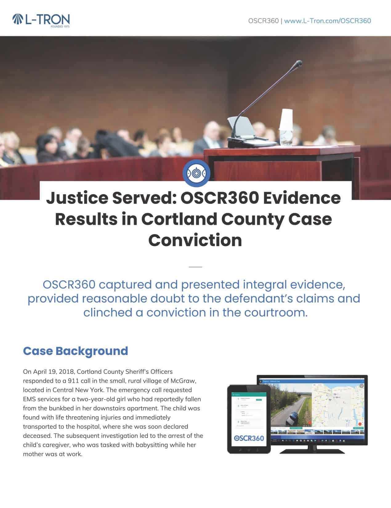 [Case Study] OSCR360 Evidence Assists in Cortland County Case