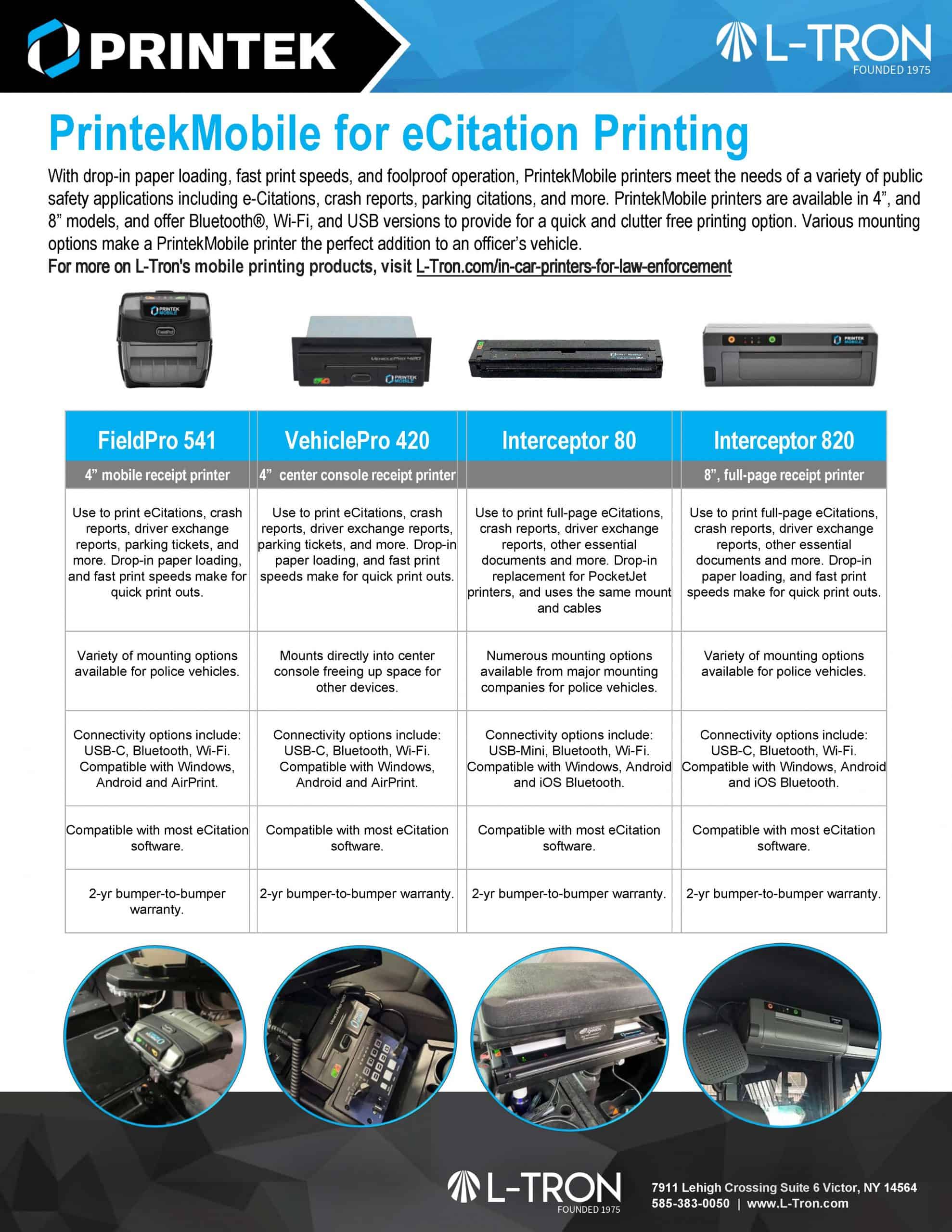 [One-Page] Printek Product Comparison for eCitation Printing